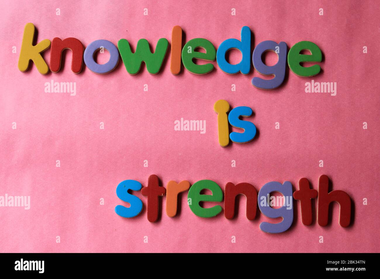 Knowledge is strength. Knowledge is strength written on wall by using ...