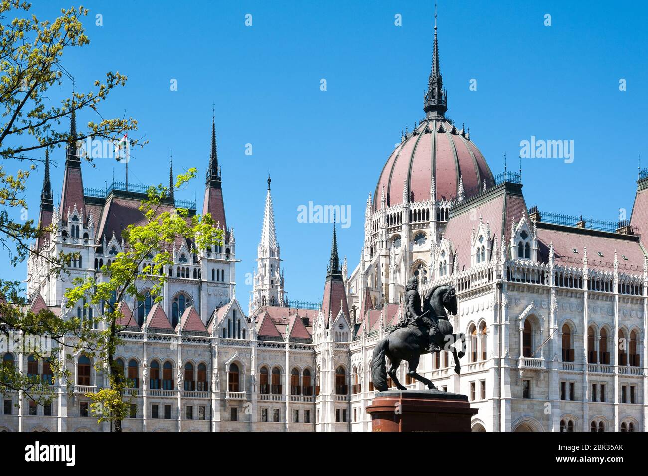 BUDAPEST, HUNGARY - APRIL 20, 2020: Monument for Francis II Rakoczi ...