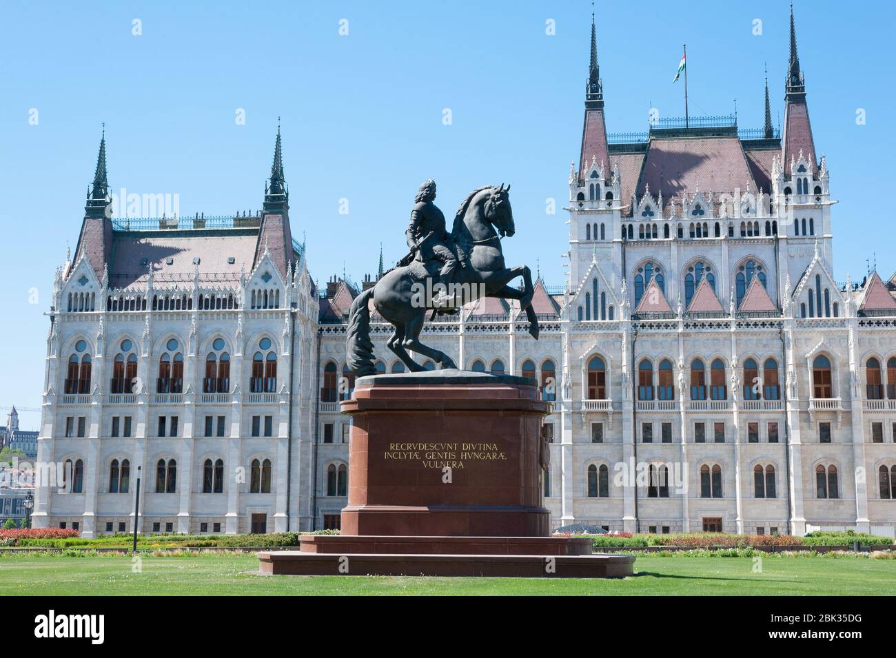 BUDAPEST, HUNGARY - APRIL 20, 2020: Monument for Francis II Rakoczi ...