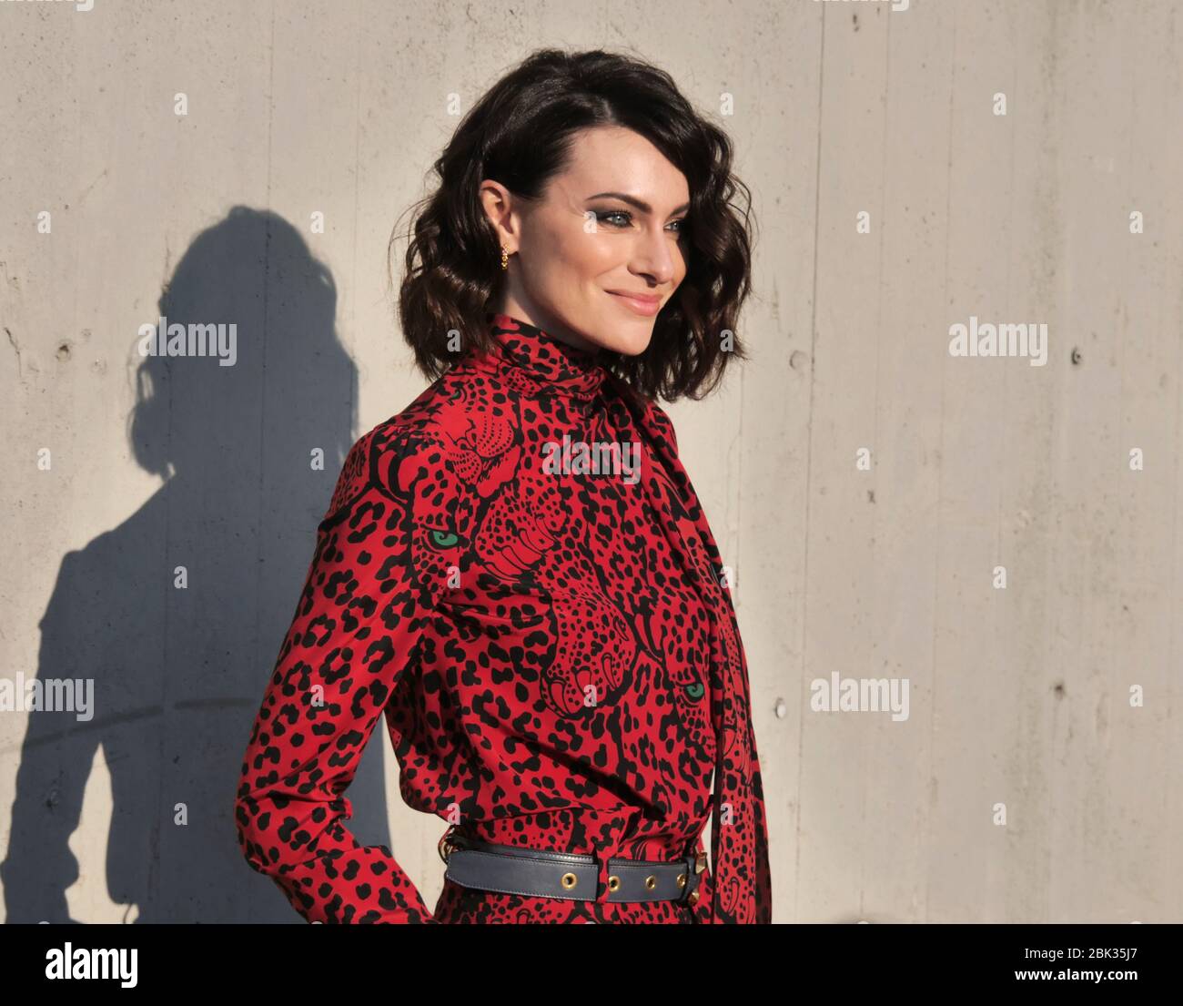 MILAN, Italy: 19 February 2020: Paola Turani street style outfit before ...