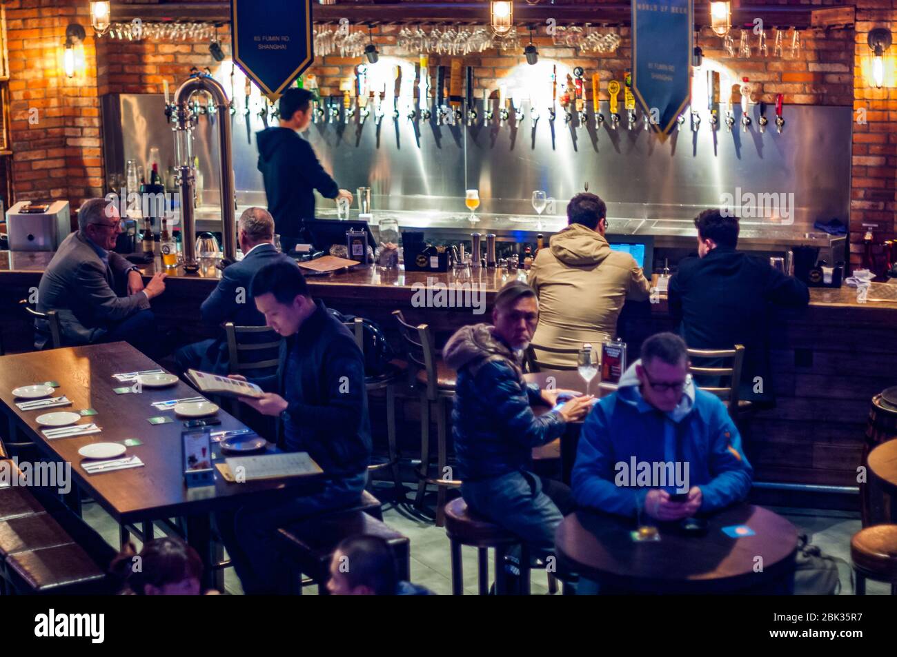World of Beer (WOB) Shanghai on Fumin Road Stock Photo - Alamy