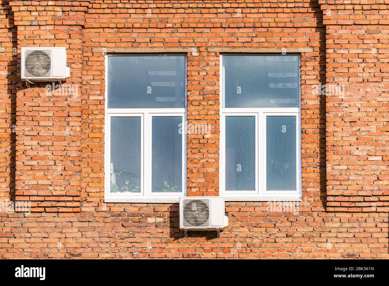Windows of the old brick building Stock Photo - Alamy