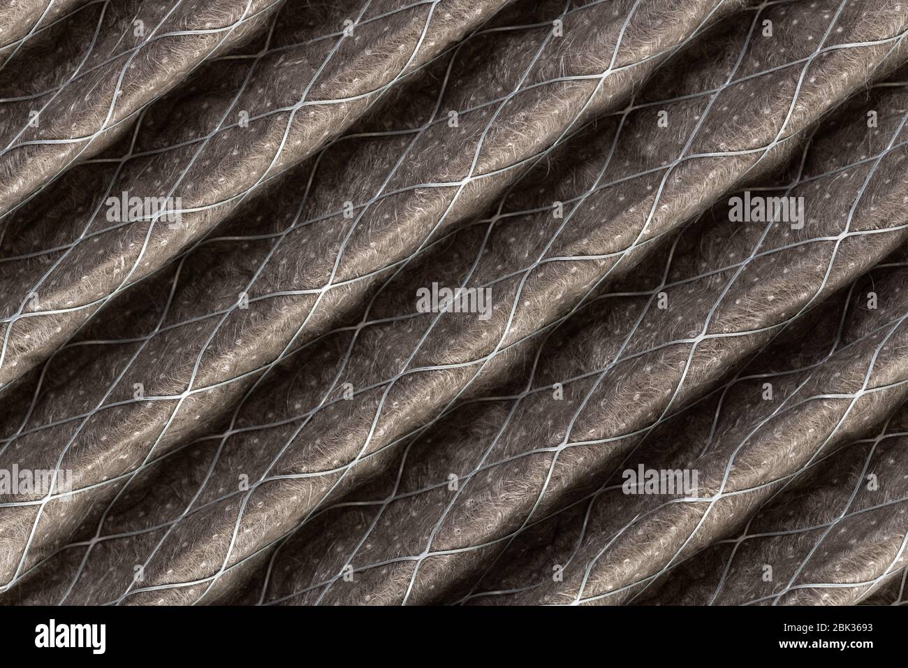Close up of HVAC home air filter showing the dirt and particle cause ...