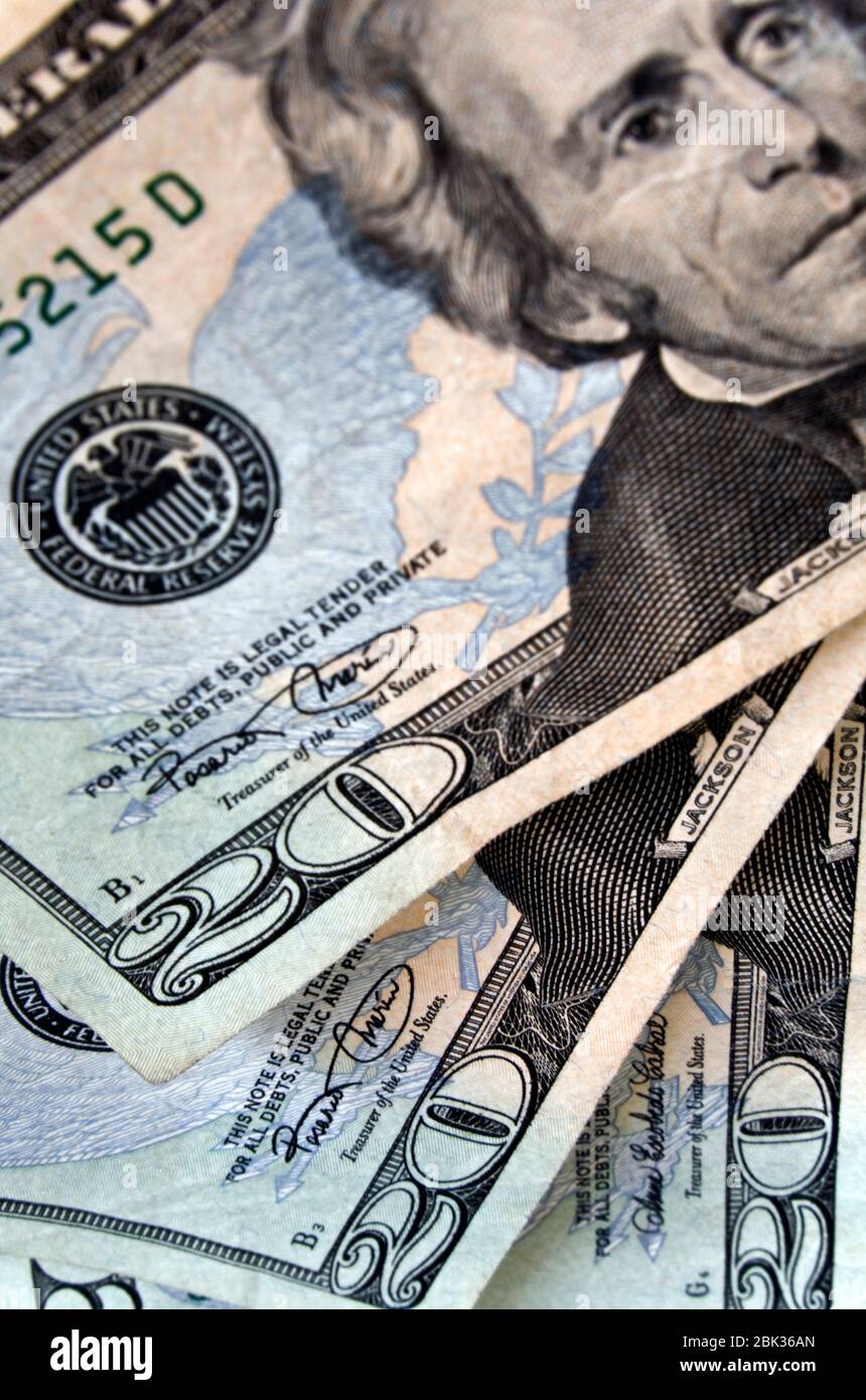 Twenty Dollar Bills Stock Photo - Alamy