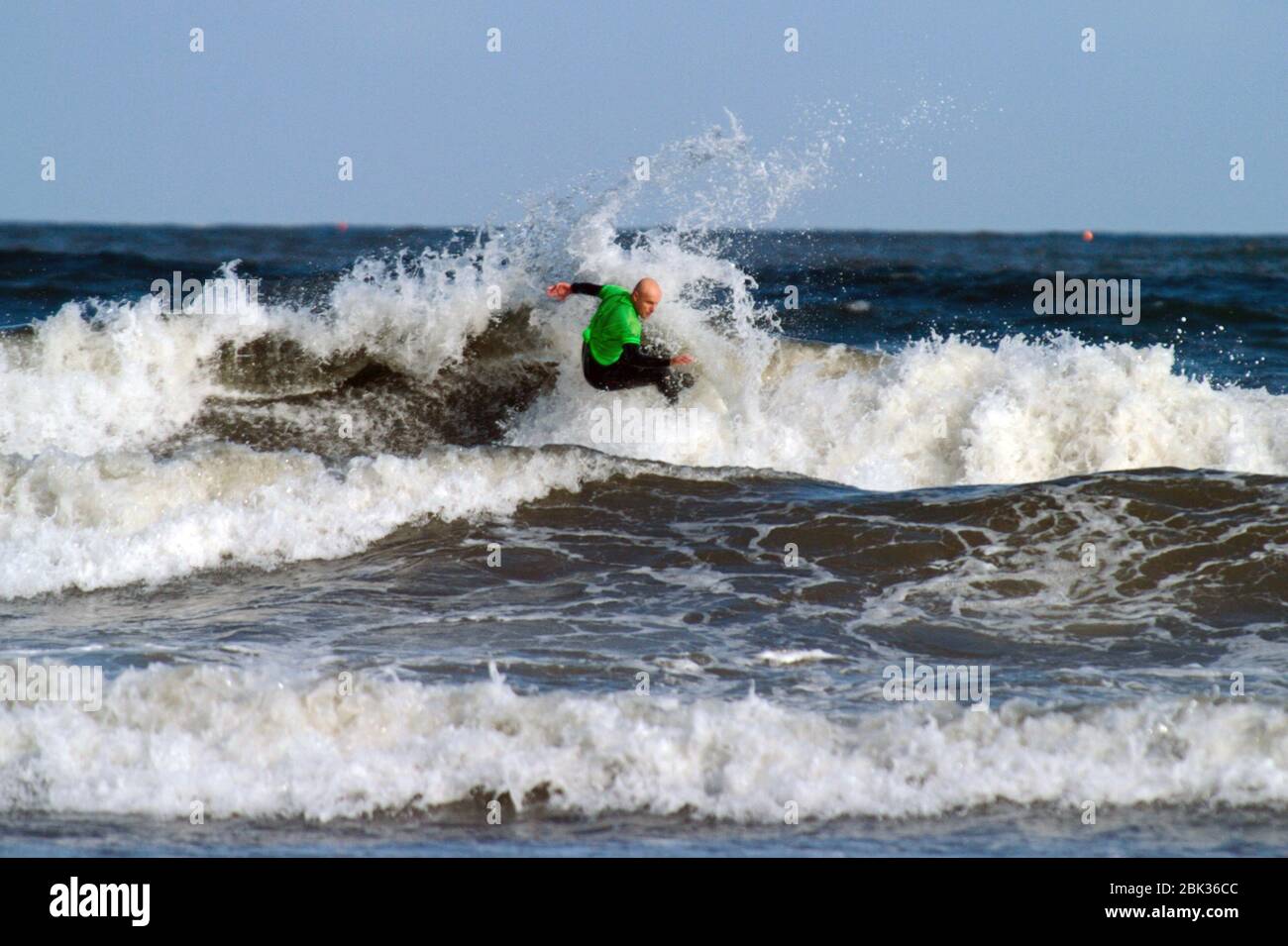 Surfer at O'Neill British surfing championship Tynemouth UK Stock Photo ...