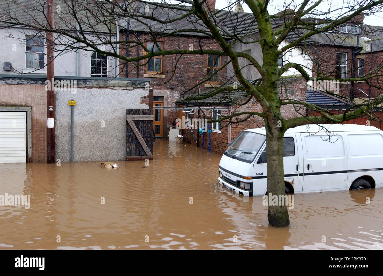 Flooding Carlisle Northern England January 2005 following River Eden ...