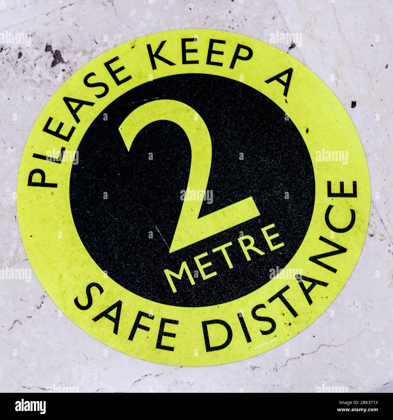 Floor Markings To Keep A Safe Social Distance Of 2 Metres Between ...