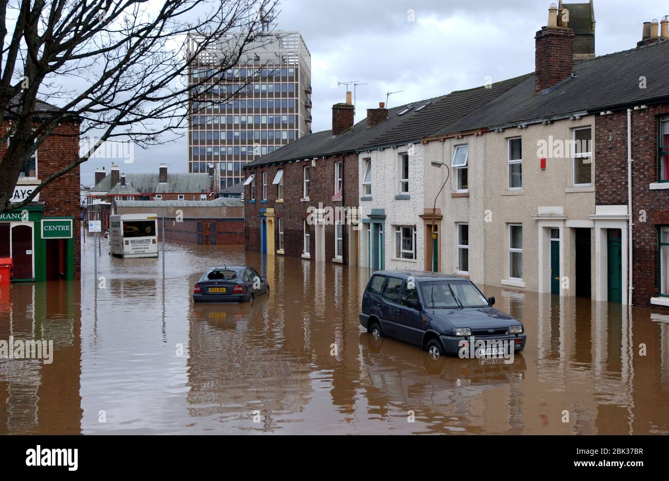 Flooding Carlisle Northern England January 2005 following River Eden ...