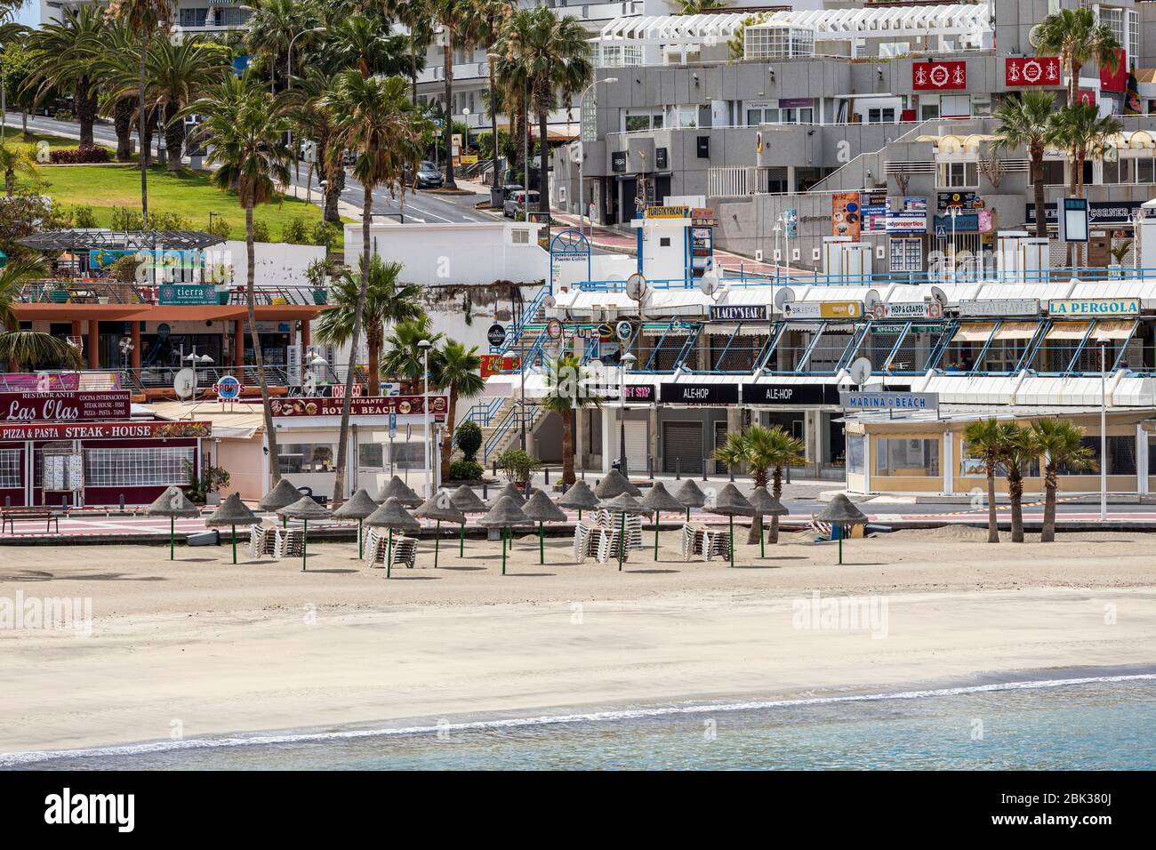 Empty Beaches In The Tourist Resort Areas Of Costa Adeje Tenerife empty-beaches-in-the-tourist-resort-areas-of-costa-adeje-tenerife