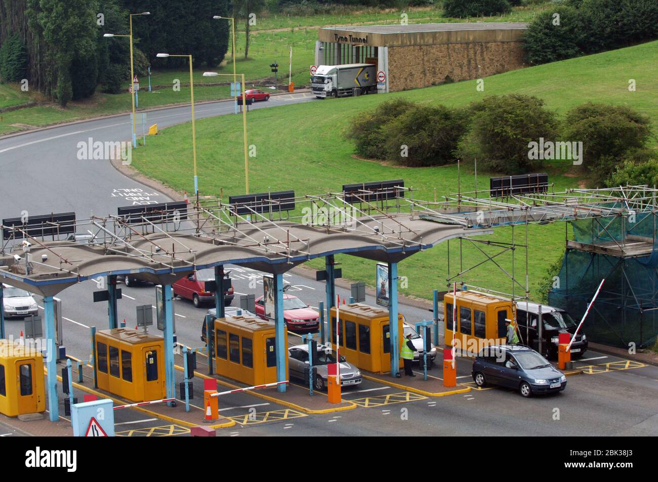 Exit booths & Tyne Tunnel entrance in Wallsend; Newcastle UK Stock ...