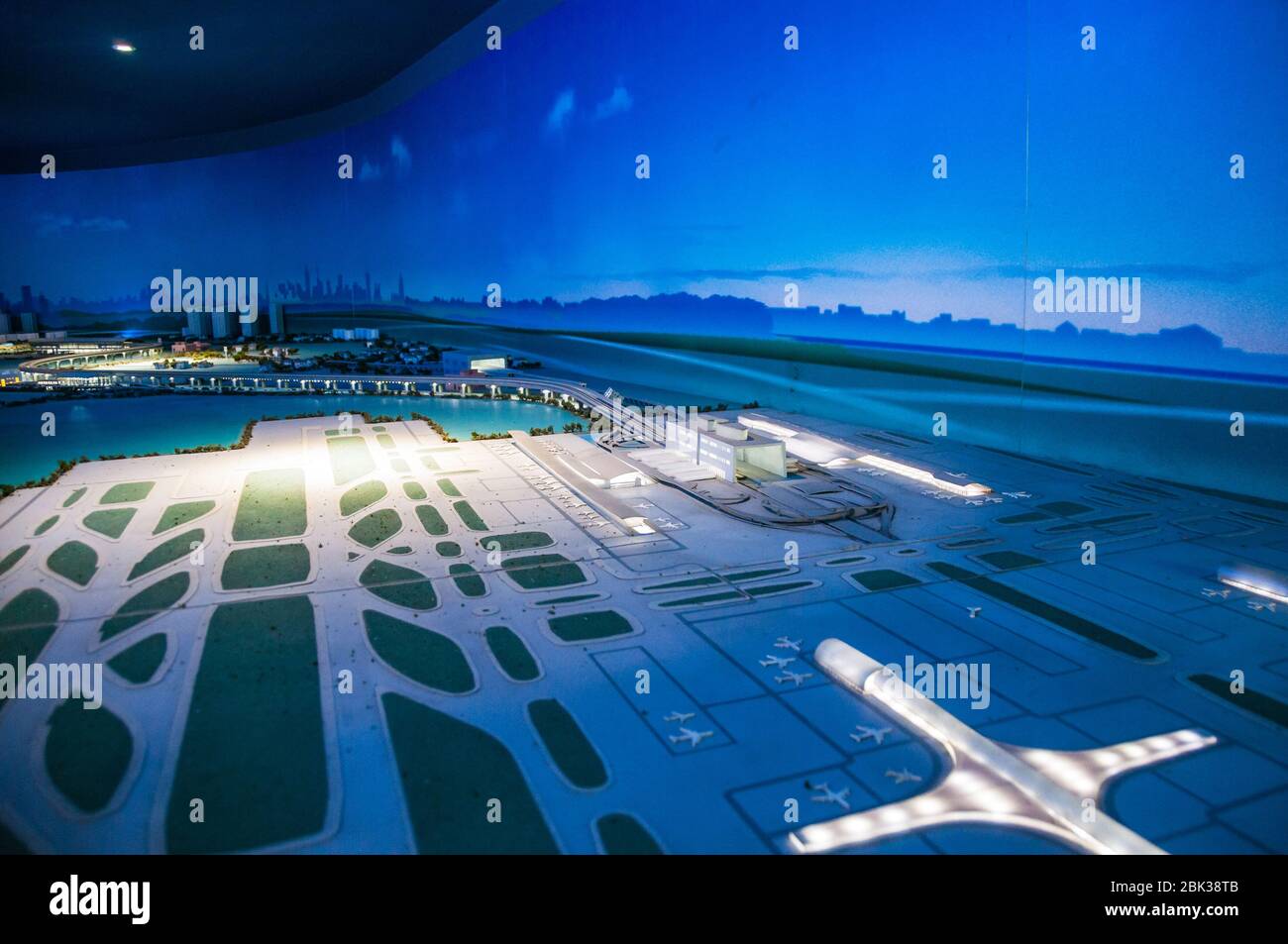 Diorama of the Shanghai Maglev route in the Maglev Museum at the ...