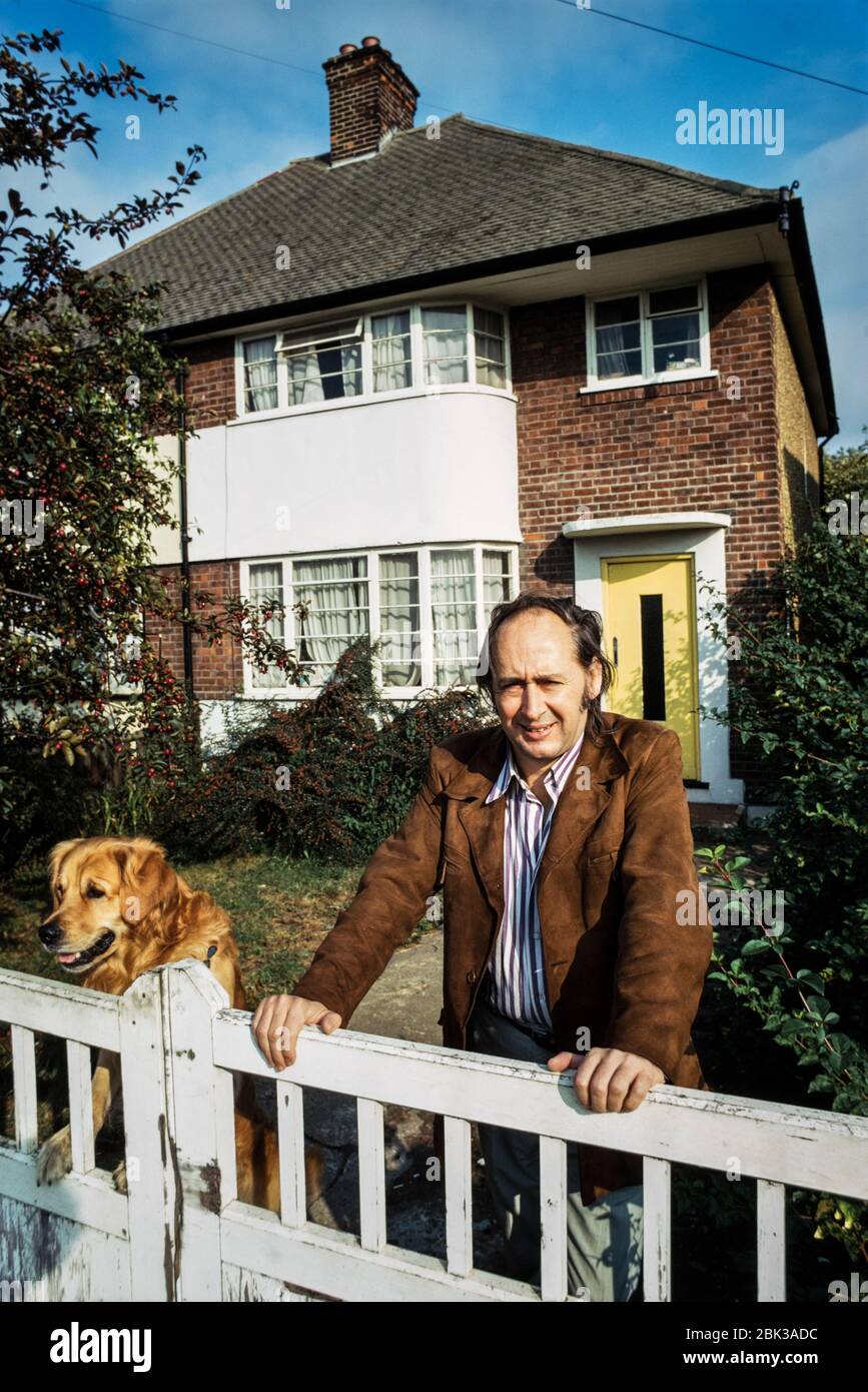 J. G. Ballard author outside his house in Shepperton 1973 Stock Photo ...