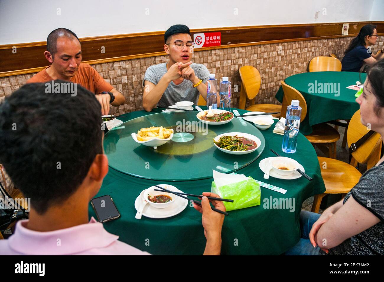 Lost Plate tour group at a new style Shanghai restaurant with the guide ...