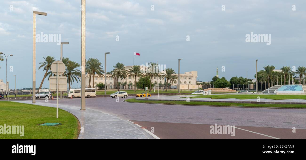 Doha, Qatar - Nov 20. 2019. Cityscape with Al Bidda Street and ...