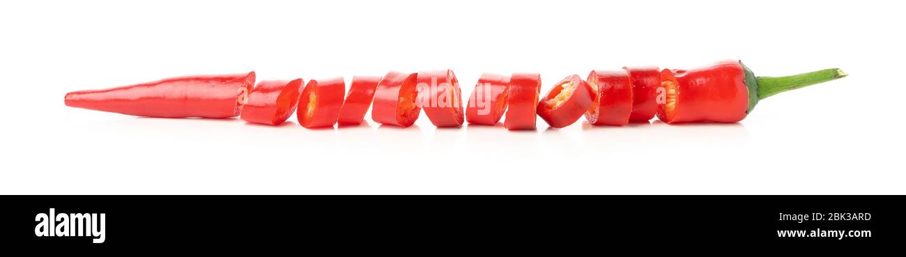 Chopped chilli pepper isolated on white background Stock Photo - Alamy
