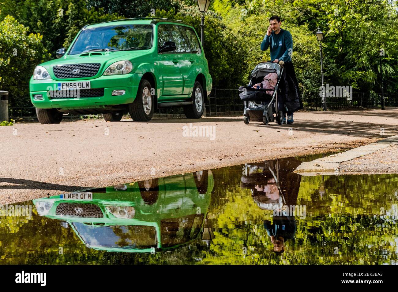 London, UK. 01st May, 2020. Parks Police patrol in an unmarked car ...