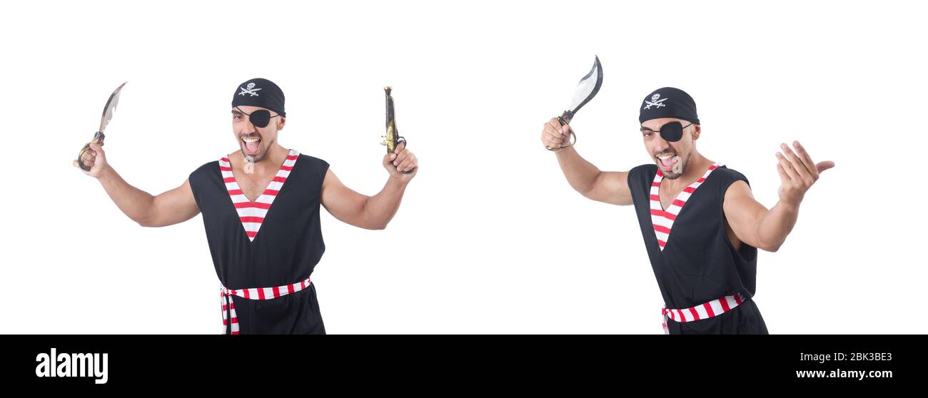 The one eyed pirate isolated on the white Stock Photo - Alamy