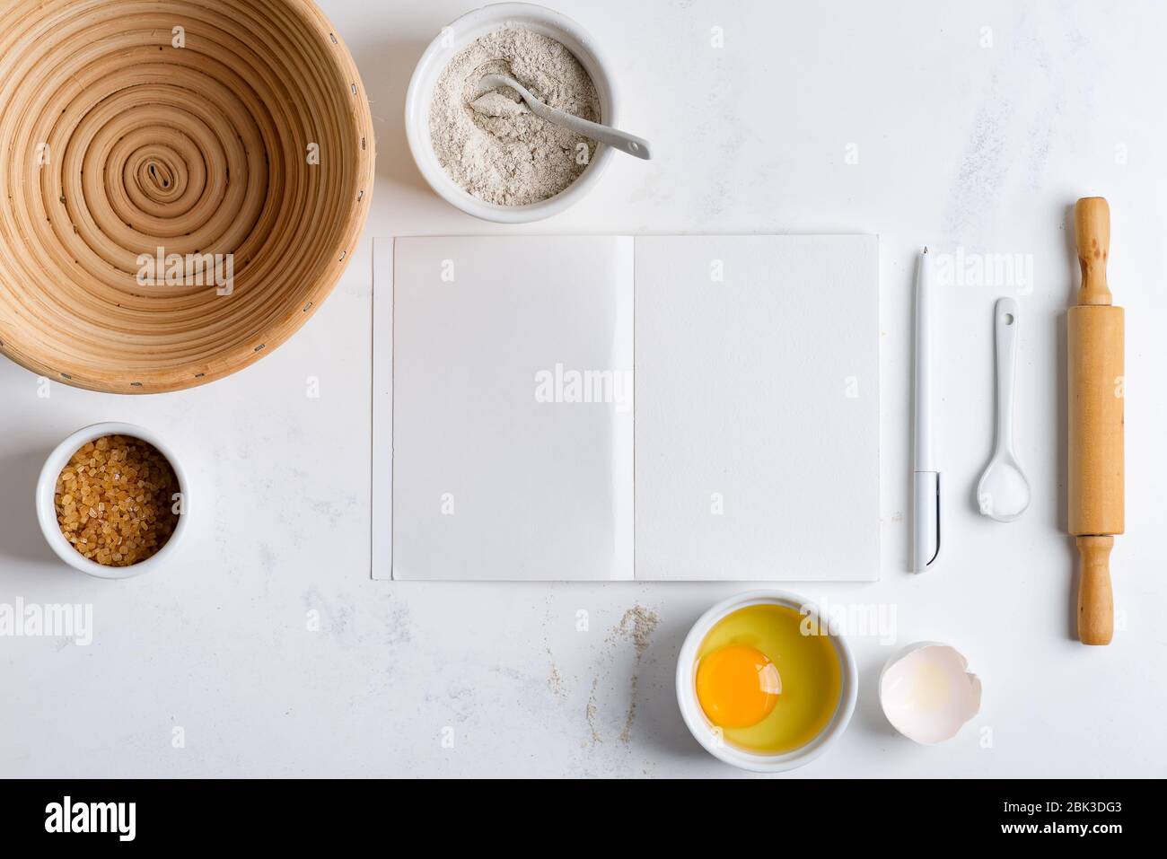 Baking ingredients for baking fresh bread or cakes - natural organic ...