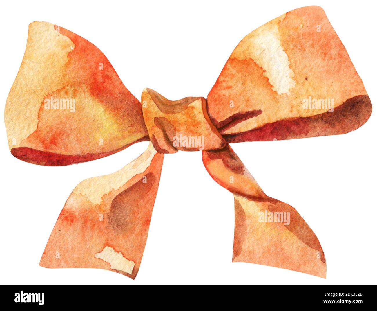 Watercolor orange bow. Beautiful great design for any purposes Stock ...