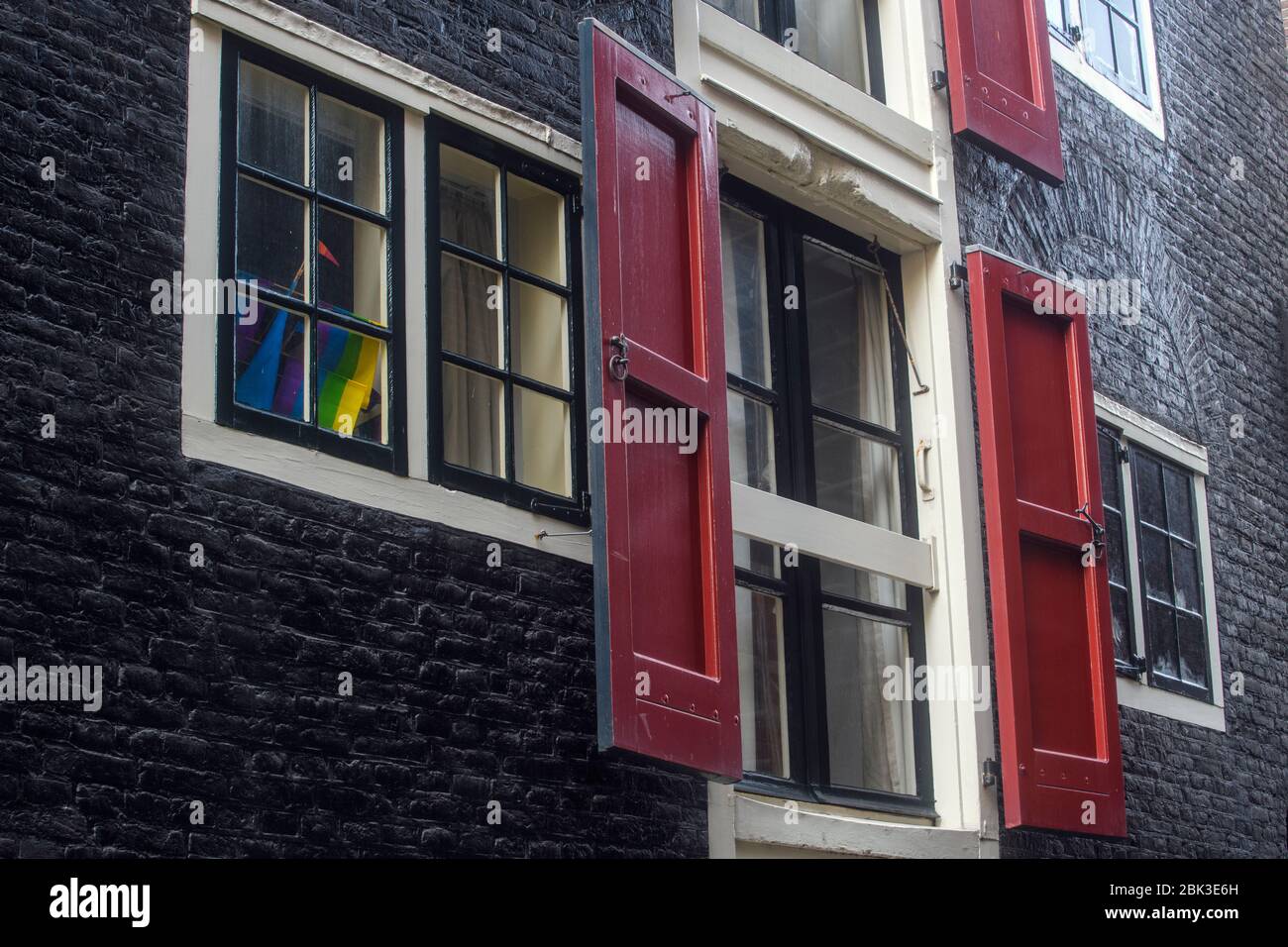 Building details- windows and shutters, Amsterdam, North Holland ...