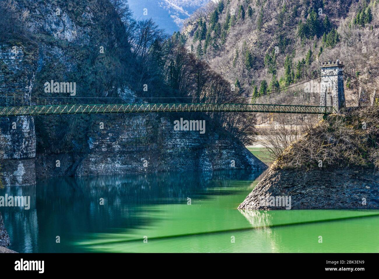Italy Veneto -Lake of Corlo or Arsiè Lake - Ponte della Vittoria Stock ...