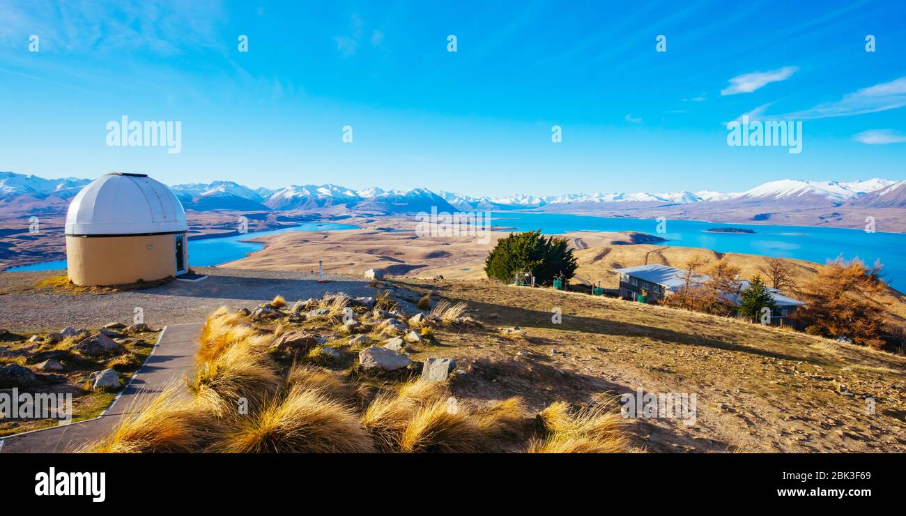 Mt John Observatory at Lake Tekapo in New Zealand Stock Photo - Alamy