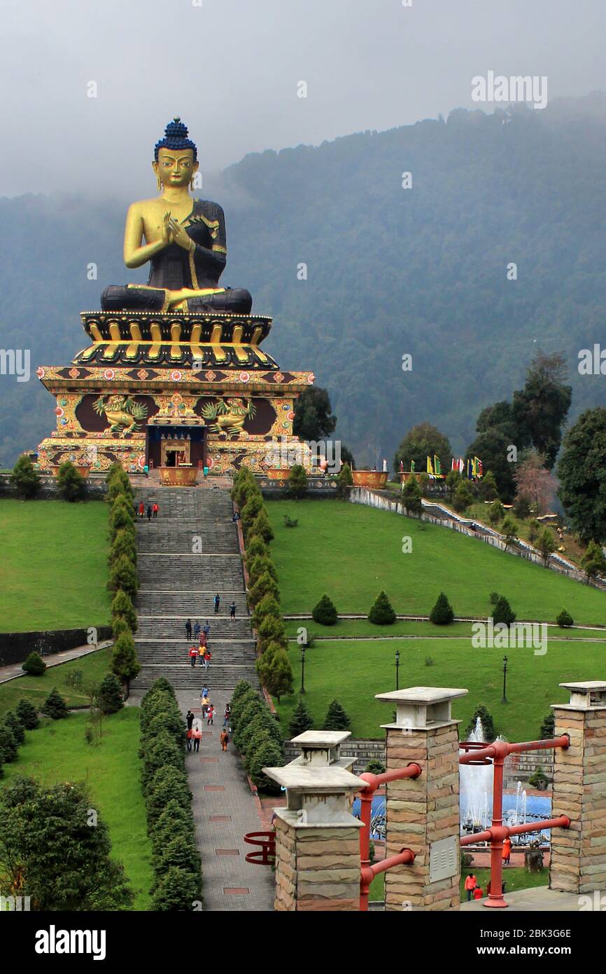 Buddha Park of Ravangla. Beautiful huge statue of Lord Buddha, at ...