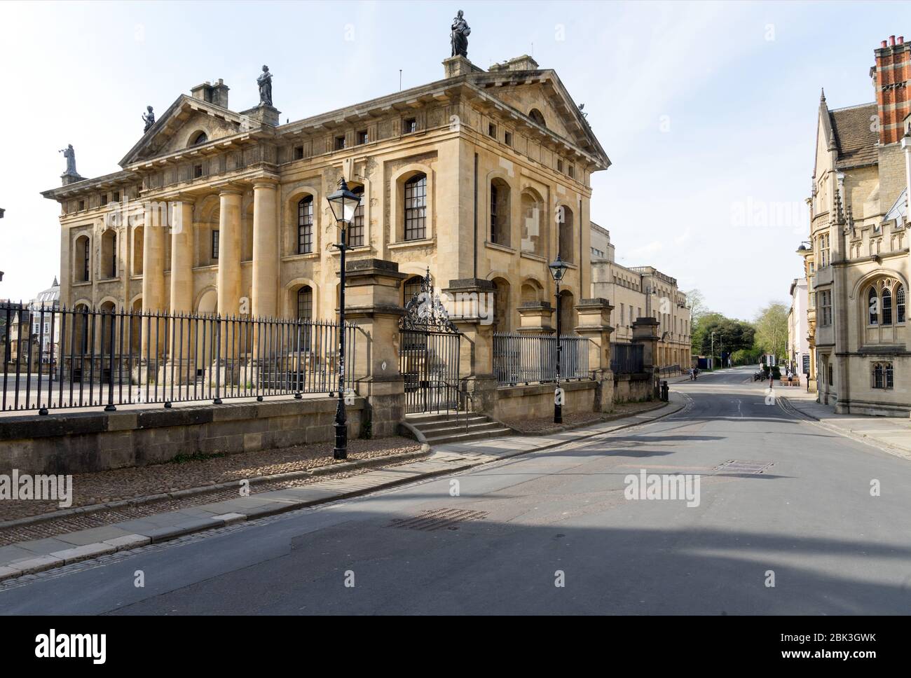 Oxford city centre, Clarendon Building, during corana virus lockdown ...