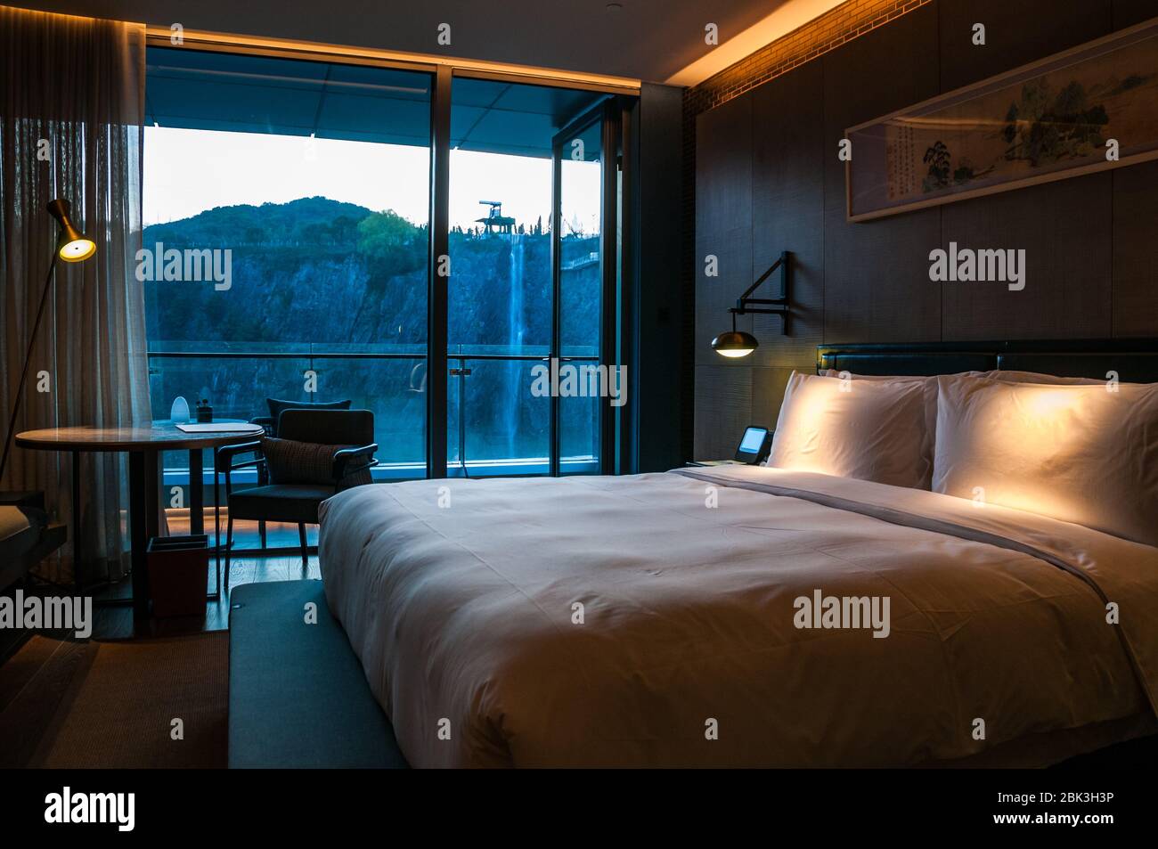 View from the bedroom of a room in the Intercontinental Shanghai ...