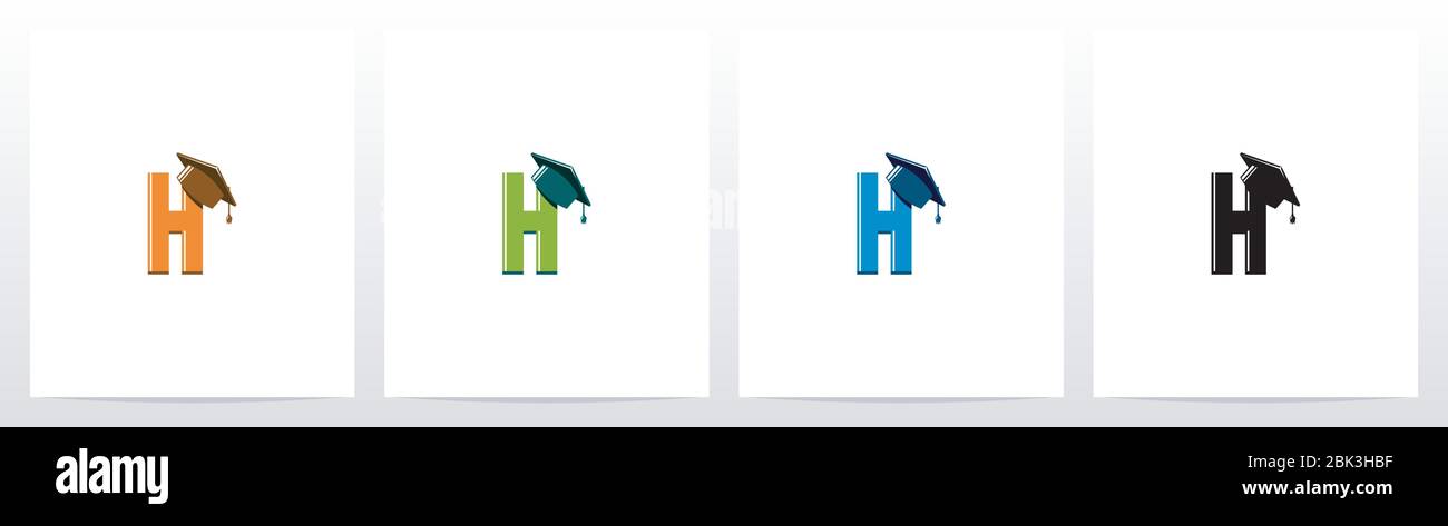 Graduation Hat On Letter Logo Design H Stock Vector Image & Art - Alamy
