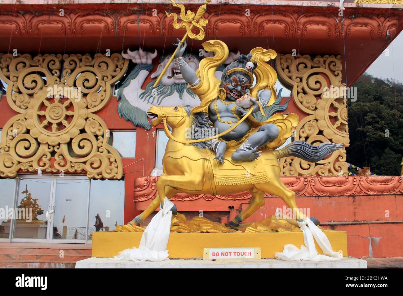 Different statues, stupa, architecture of Sikkim on Samdruptse Hill ...