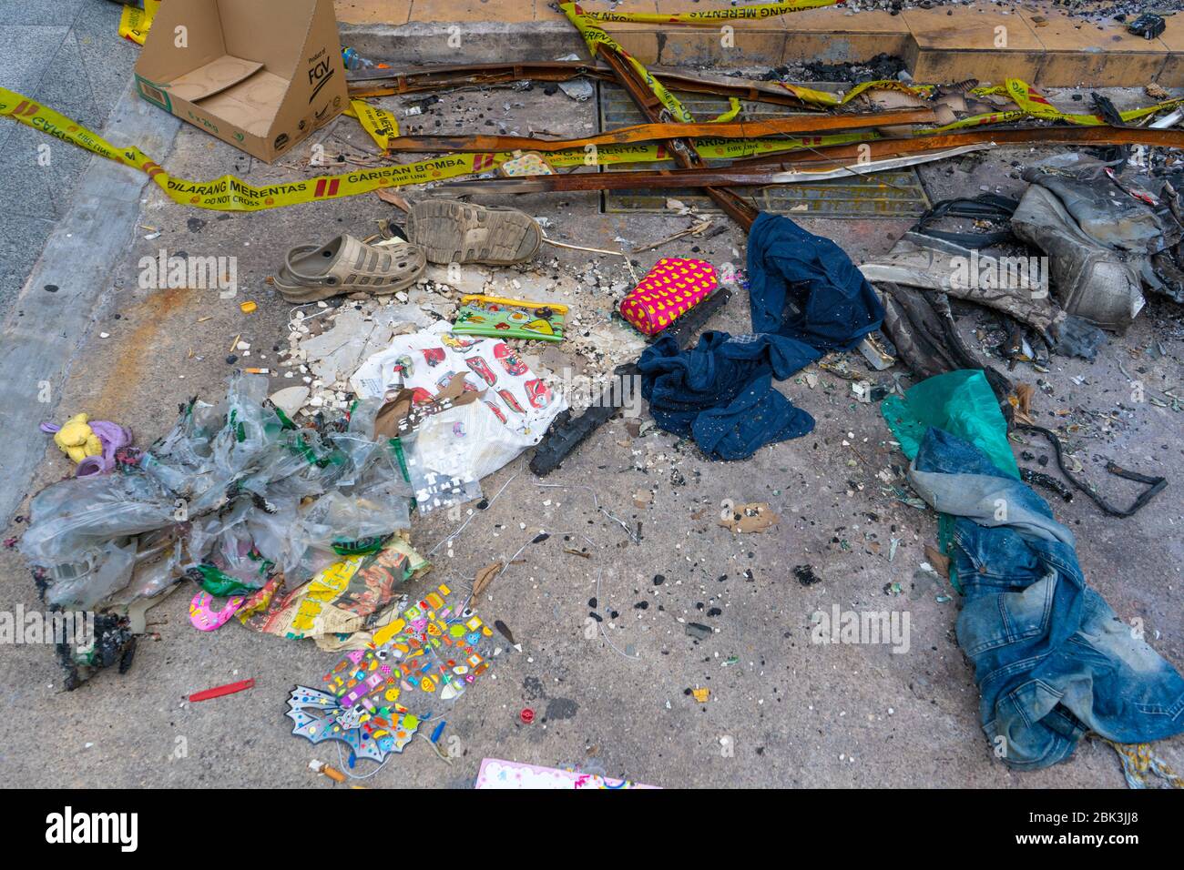 Burnt grocery store. Fire in the buildin Stock Photo - Alamy