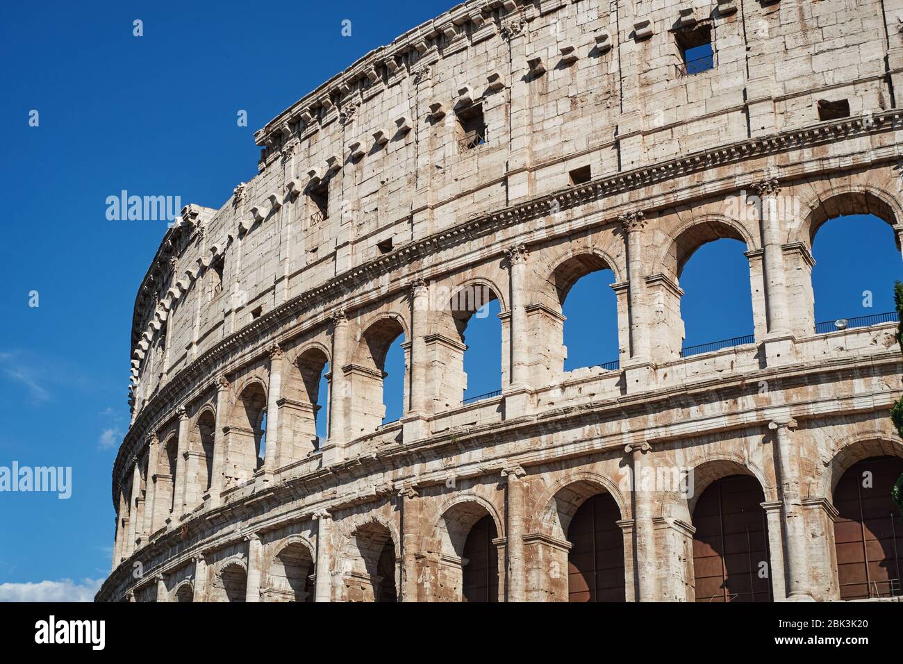 Detail of the famous colosseum of Rome, without people Stock Photo - Alamy