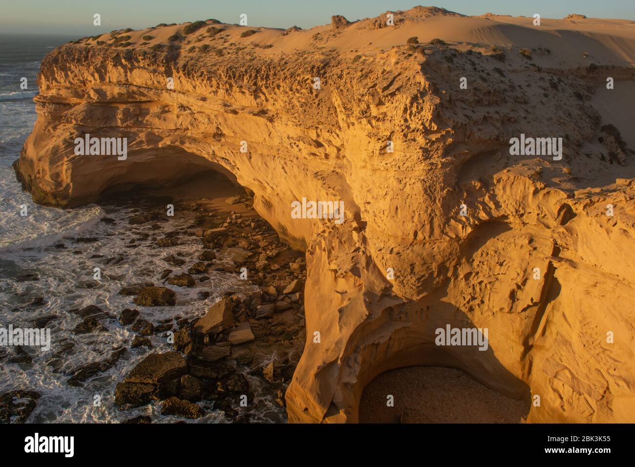 Rock formation on the atlantic coast in southern Morocco Stock Photo ...