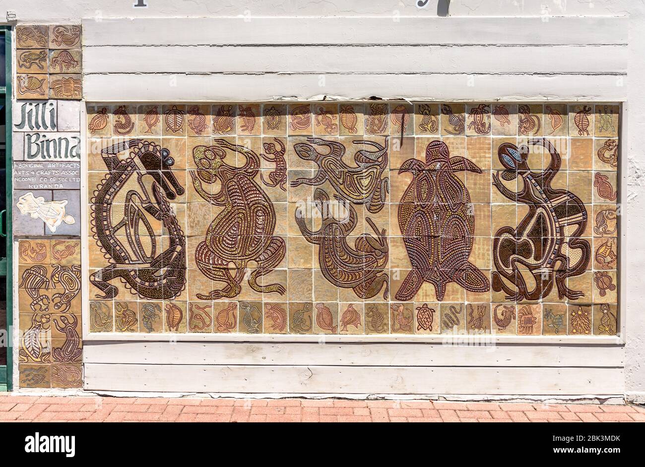 The ceramic mural featuring Aboriginal art outside Jilli Binna in ...