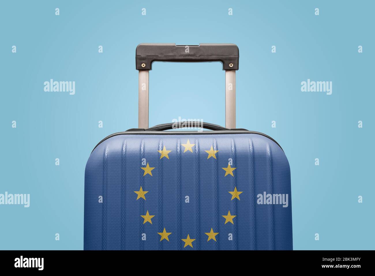 Suitcase with European Union flag design travel concept Stock Photo - Alamy