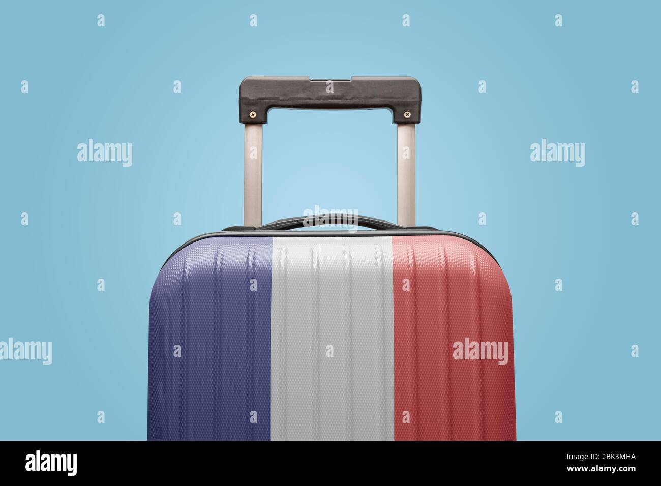 Suitcase with French flag design travel europe concept Stock Photo - Alamy
