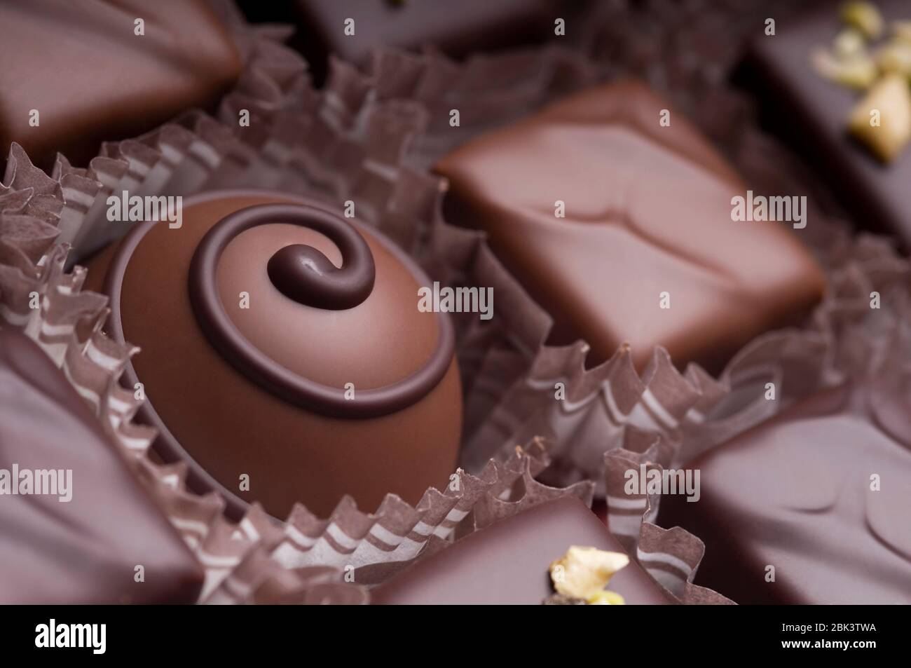 Mixed luxury dark and milk chocolate truffles. Assorted delicious ...