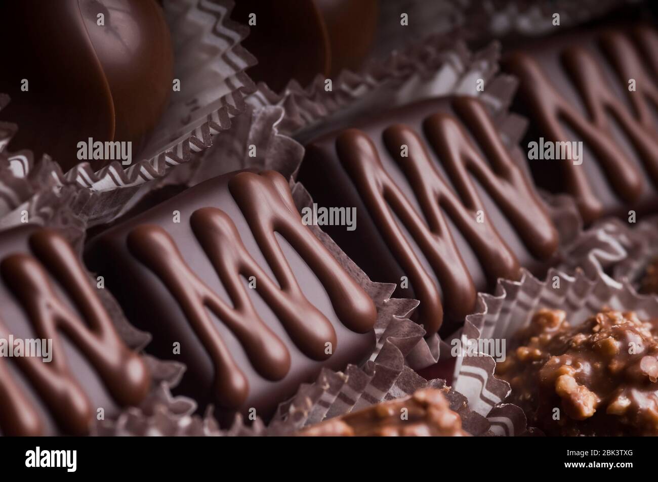 Mixed luxury dark and milk chocolate truffles. Assorted delicious ...