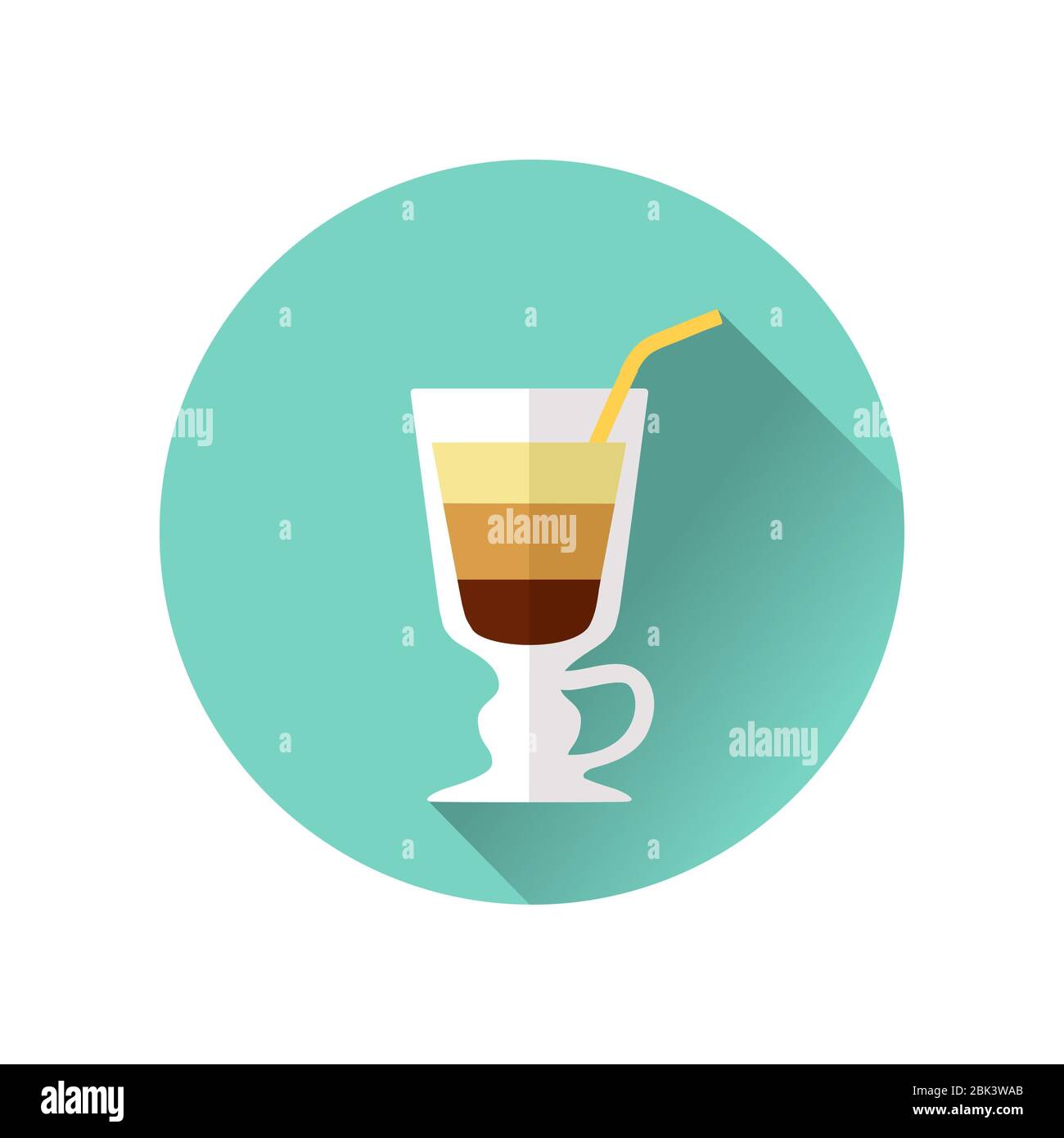 Cocktail glass icon in flat design style. Vector illustration Stock ...