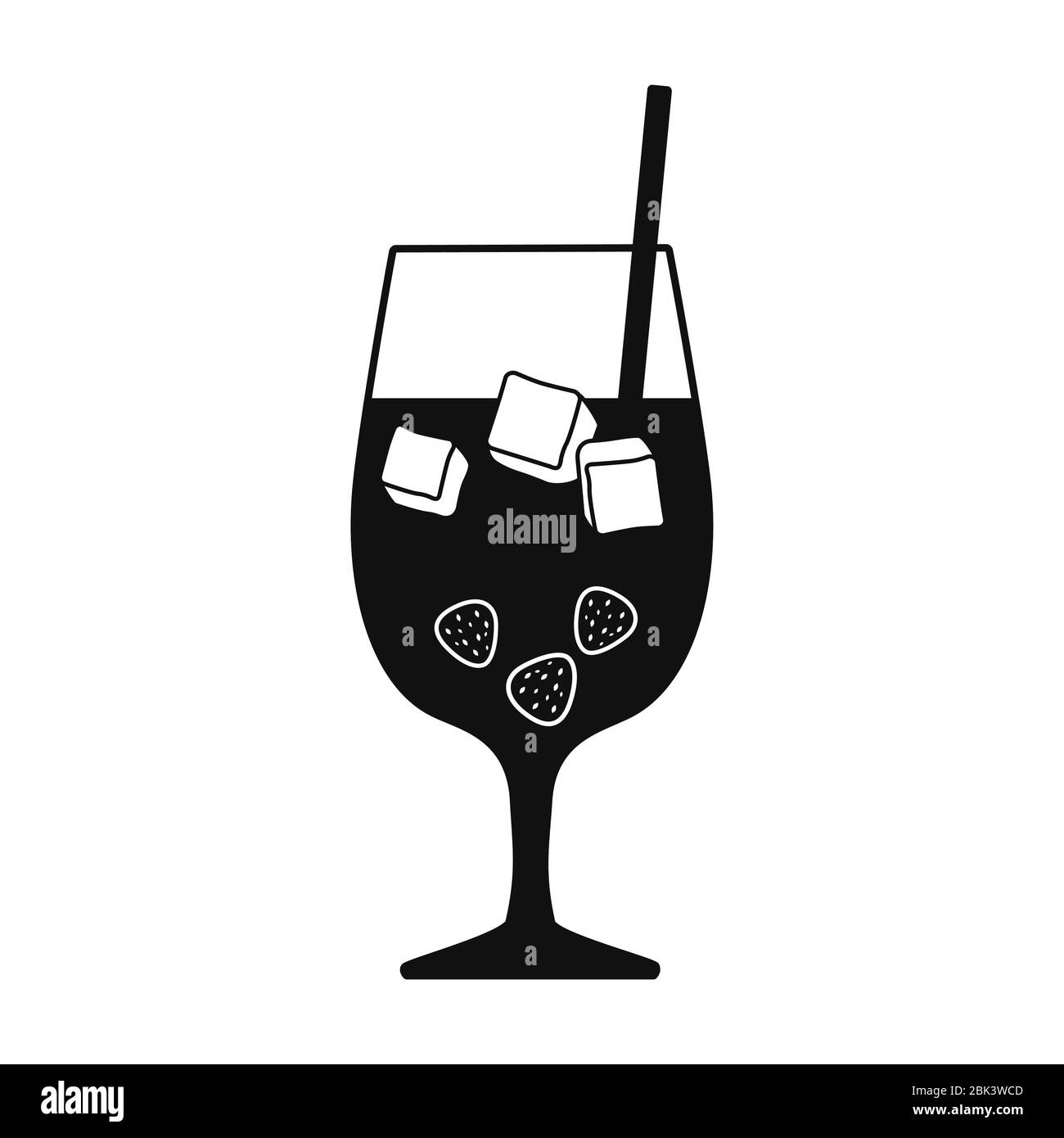 Cocktail glass icons on white background. Vector illustration Stock ...