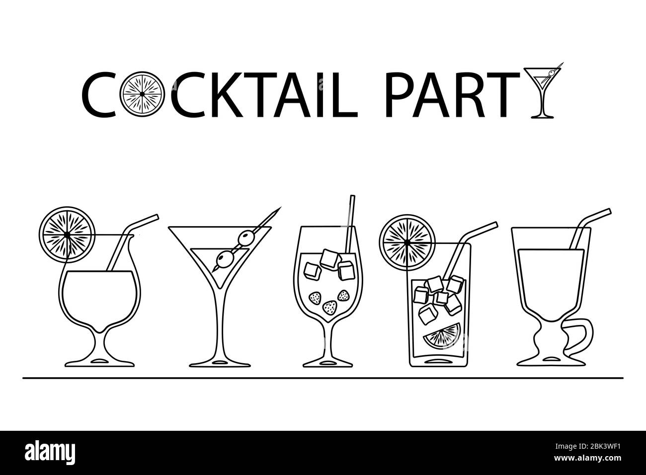 Cocktails Clipart Vector