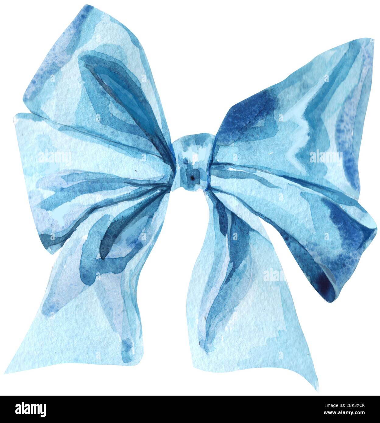 Watercolor light blue bow. Beautiful great design for any purposes ...