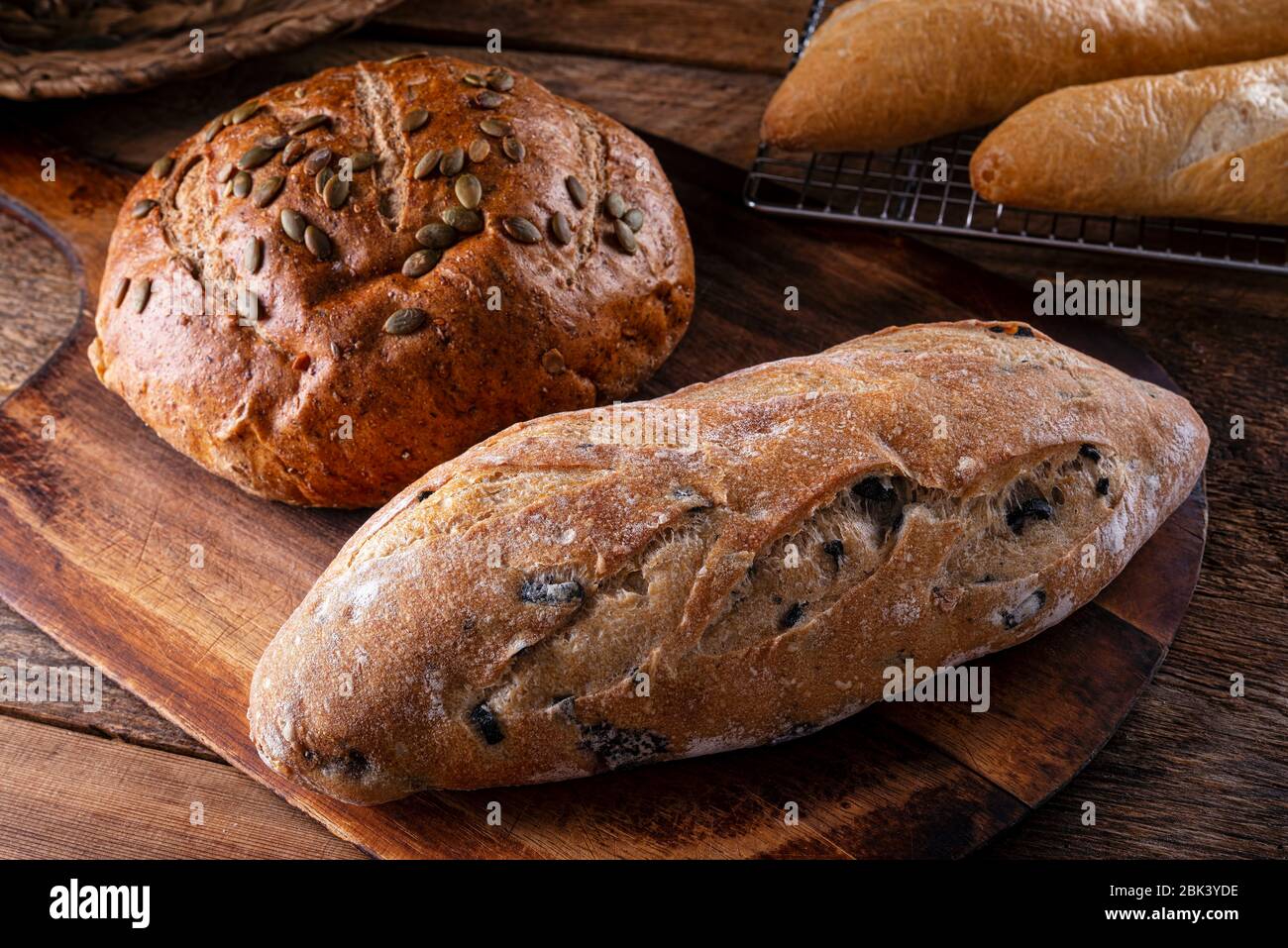 Rustic bread seed wood hi-res stock photography and images - Alamy