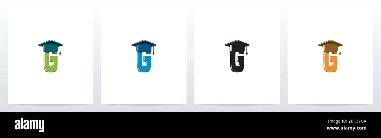 Graduation Hat On Letter Logo Design G Stock Vector Image & Art - Alamy
