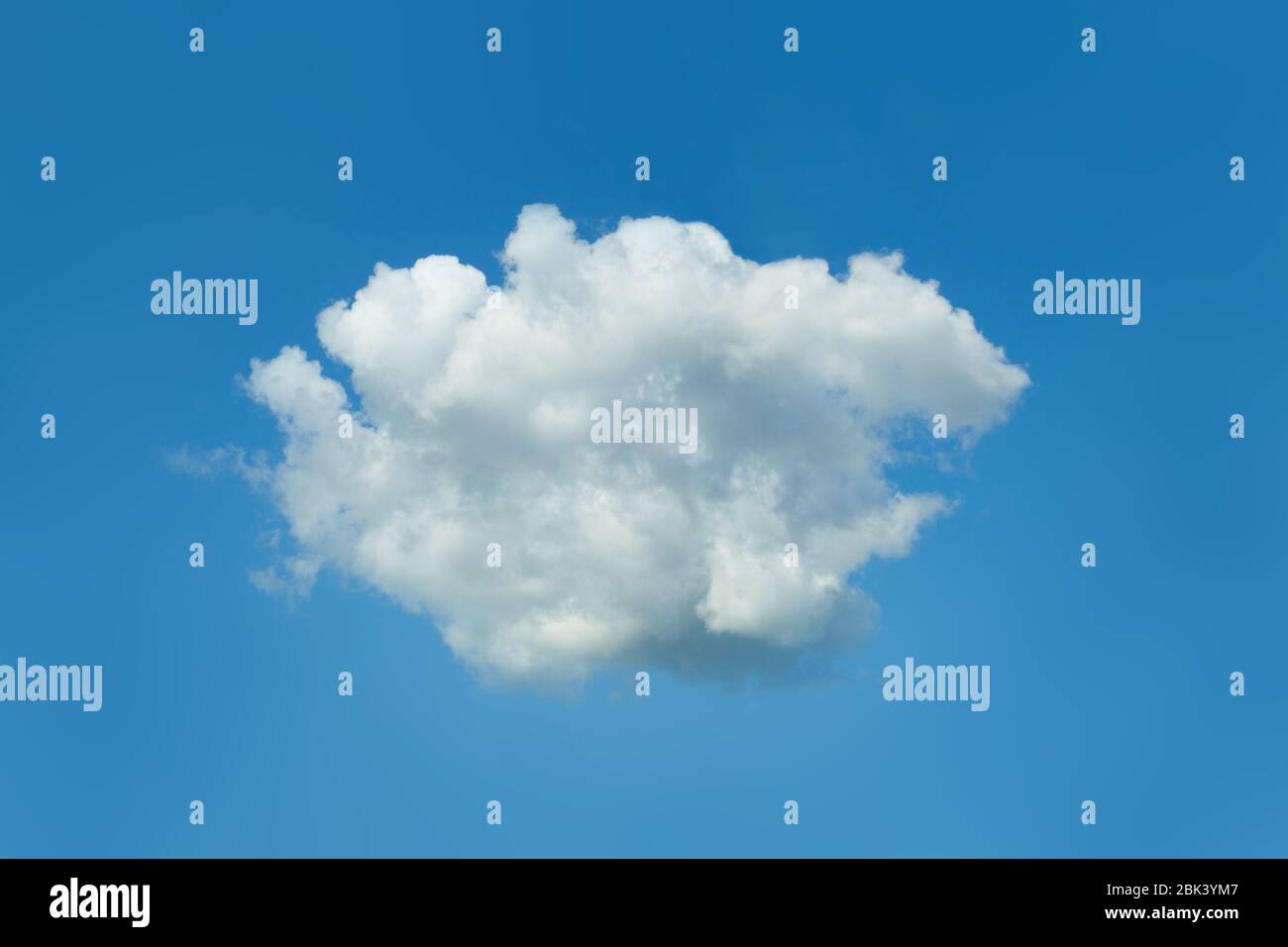 Blue sky background with one white cloud Stock Photo - Alamy