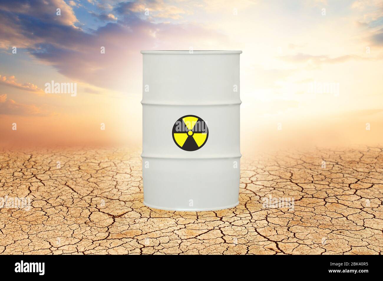 Radioactive waste in wasteland. Environment protection and toxic ...