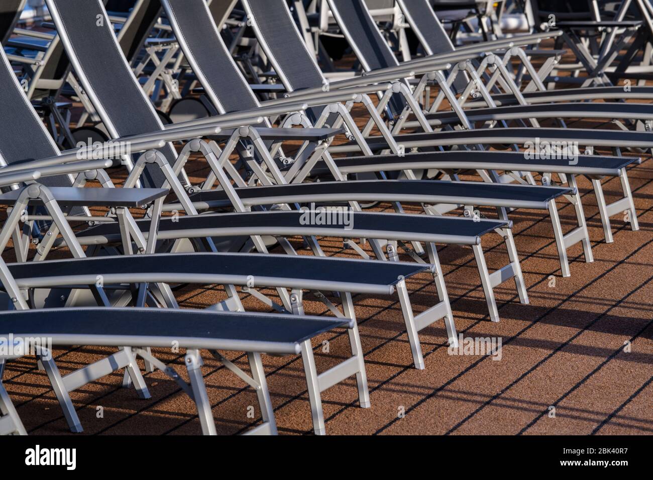 Upper deck of the Viking Ve river cruiser, Waal River, Gelderland ...
