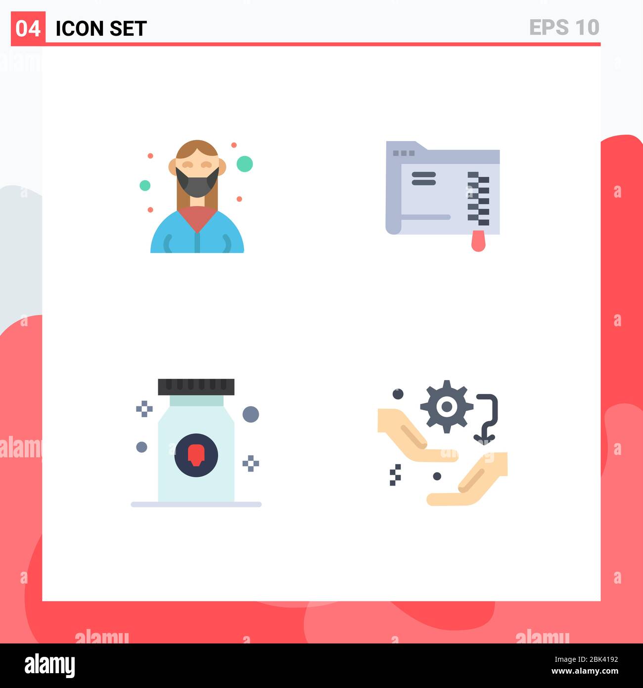 Stock Vector Icon Pack of 4 Line Signs and Symbols for doctor, drug ...
