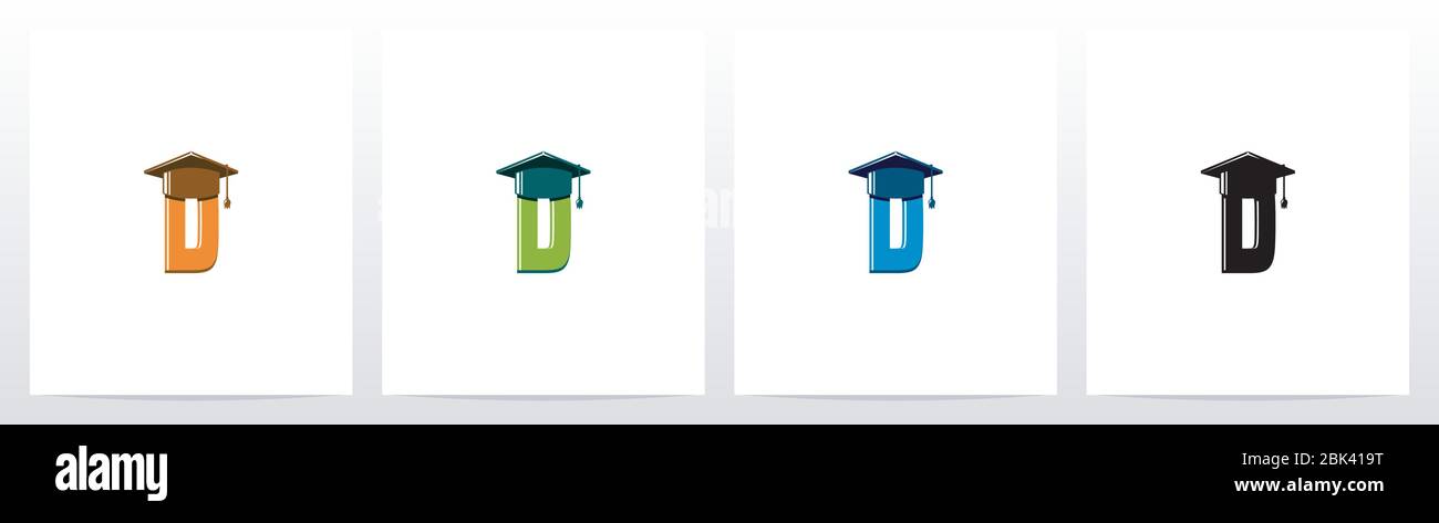 Graduation Hat On Letter Logo Design D Stock Vector Image & Art - Alamy